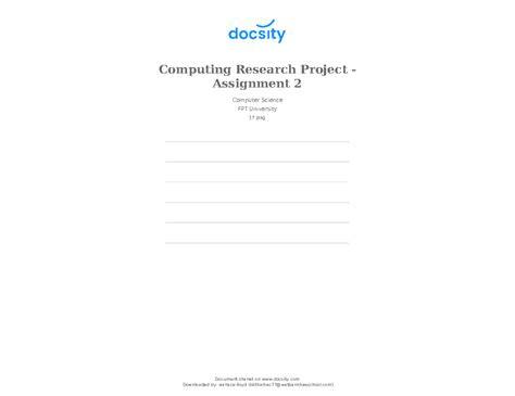 Docsity Computing Research Project Assignment 2 Computing Research Project Assignment 2