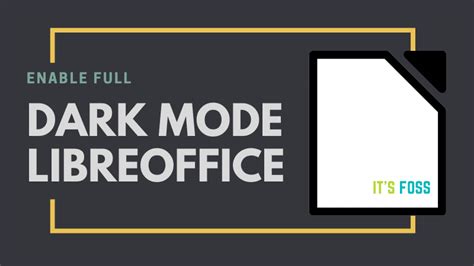 How To Go Full Dark Mode With LibreOffice