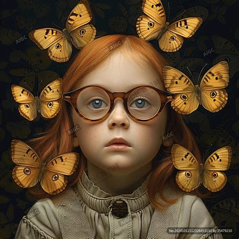 Ai创作图眼镜店创意广告 小女孩墙纸 蝴蝶心形小女孩 小女孩和蝴蝶 大眼可爱女孩 抓蝴蝶的小女孩 大眼睛小女孩 眼镜创意照 戴眼镜可爱女孩