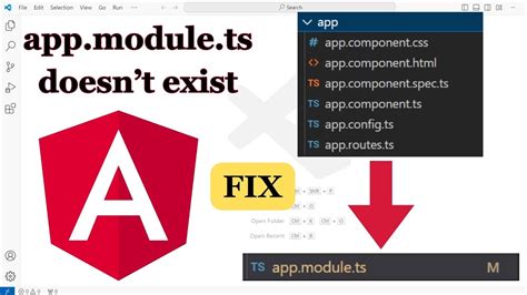 solve problem of missing app module ts in angular app module ts حل
