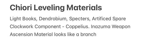 Chiori Leveling Materials Via Foul Rgenshinimpactleaks
