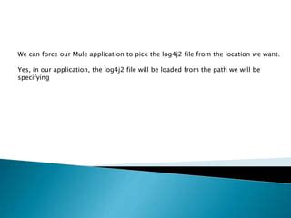 Picking Log4j2 For Mule PPT