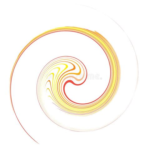 Monochrome Cyclic Cycle Concentric Rings Revolved Spiral Vortex Whorl Stock Vector