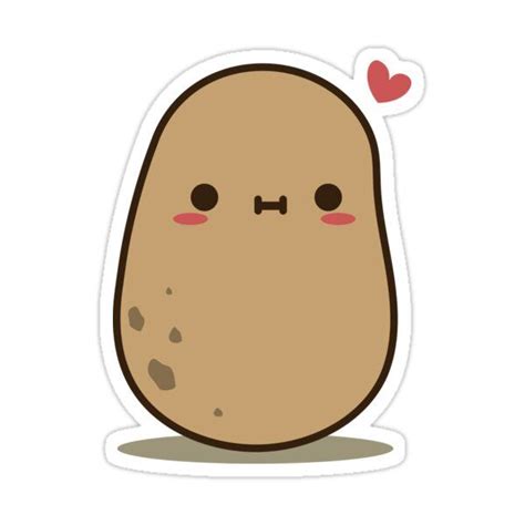 Cute Potato In Love Sticker For Sale By Clgtart In Cute Potato Love Stickers Potato