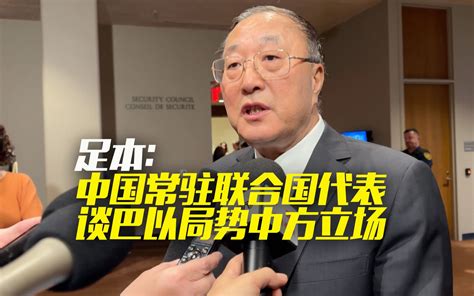 中国常驻联合国代表谈巴以局势中方立场 徐德智在联合国 徐德智在联合国 哔哩哔哩视频