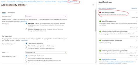 Why Does Authentications Functionapp Fail To Add Identity Provider Microsoft Qanda