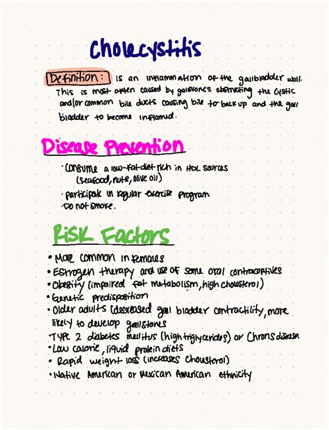 Cholecystitis Chapter Notes Cholecystitis Definition Is An Inflammation Of The Gallbladderwa