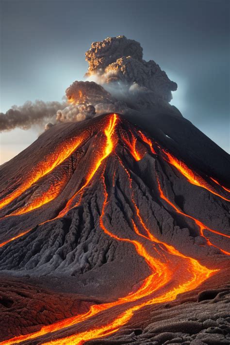 Ai Greem 자연008 화산 용암 마그마 폭발 자연재해 배경 일러스트 그림 Volcano Lava Magma Eruptions