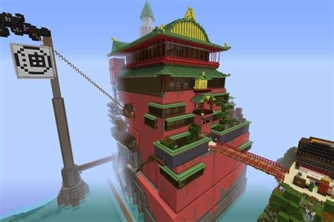 『千と千尋の神隠し』を「minecraft」で再現 Wiredjp マインクラフトの家 油屋 マインクラフト