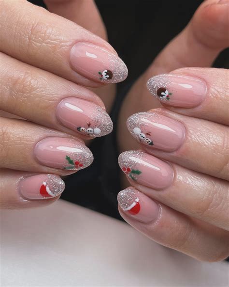 50 Best Festive Christmas Nails Red Reindeer Sheer Nails