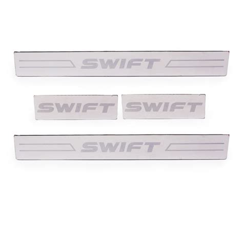 ชายบันได สแตนเลส กันรอยชายบันไดข้าง 4 ประตู สีโครเมี่ยม สำหรับ ซูซูกิ สวิฟ Suzuki Swift