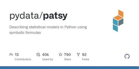 Patsy Describing Statistical Models In Python Using Symbolic Formulas