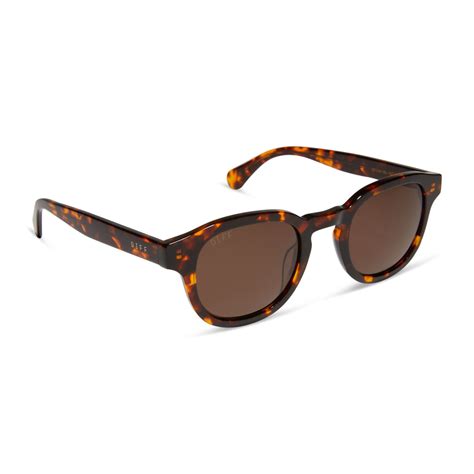 Arlo Round Sunglasses Rich Tortoise And Brown Polarized Diff Eyewear