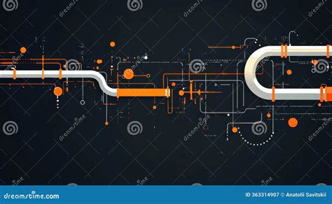 gas pipeline flow infographic illustrating minimalist design and