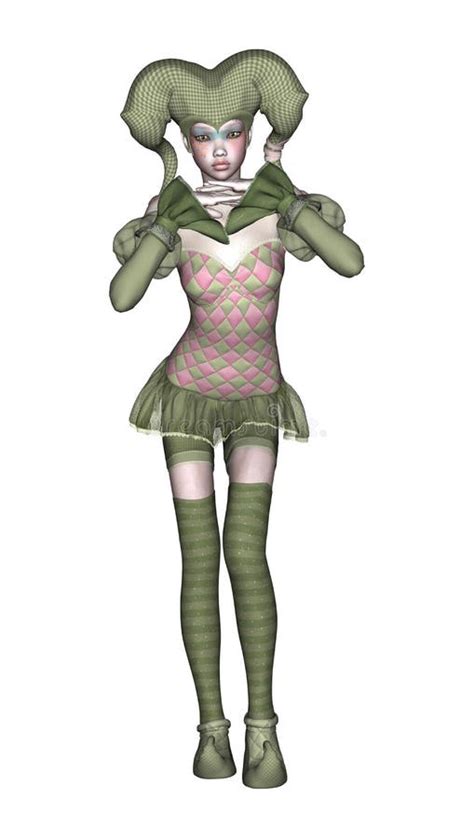 3d Rendering Jester On White Stock Illustration Illustration Of