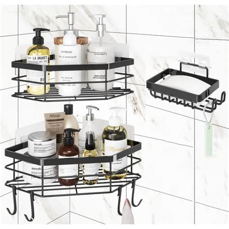 Étagère de Douche sans Perçage Lot de Étagère Murale de Salle de Bain