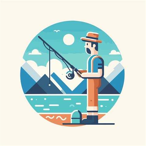 Premium Vector Vector Guy Fishing
