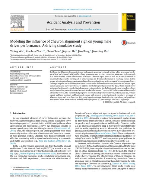 Modeling The Influence Of Chevron Alignment Sign On Young Male Driver