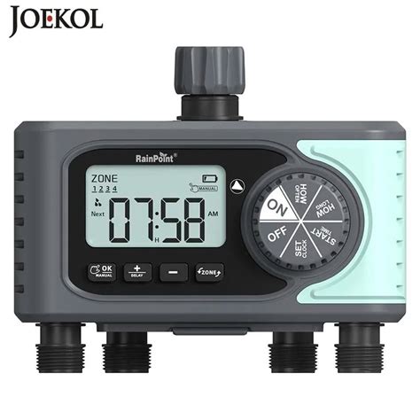 Jual 4 Zones Water Timer Garden Hose Timer With Rain Delay Manual Watering Programmable