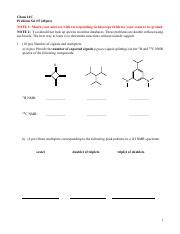 Solving NMR Spectra Problems In Organic Chemistry Chem 14C Problem Set 5 40 Pts NOTE 1 Match