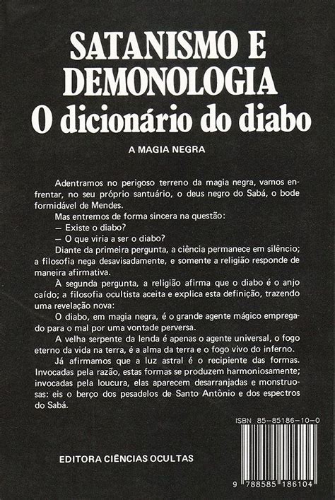 Livro Satanismo E Demologia O Dicion Rio Do Diabo Editora Ci Ncia
