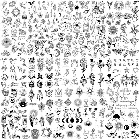 Small Temporary Tattoo Realistic Tiny Tattoos 279 Pcs