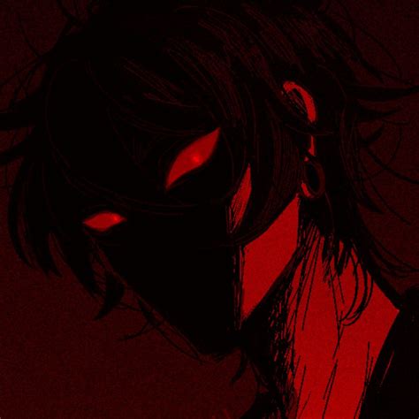 An Anime Character With Red Eyes And Black Hair Staring At Something