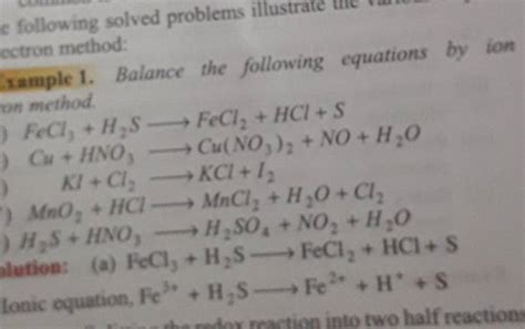 E Following Solved Problems Illustrate The Ectron Methodsample 1 Balan