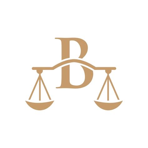 편지 B 법률 사무소 로고 디자인 변호사와 정의 변호사 기호 프리미엄 벡터