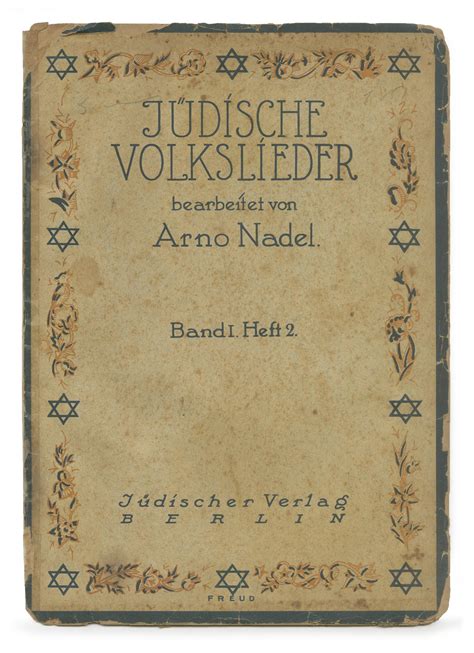 Sheet Music Hebrew Folk Songs Arranged By Arno Nadel 1923 Cover Designed By Tom Seidmann