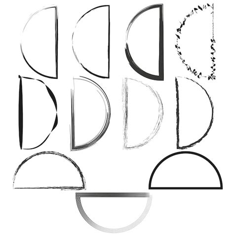 Premium Vector Half Circle Shapes Abstract Semicircle Designs