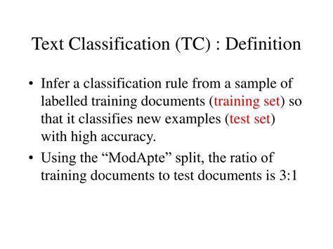 Ppt Text Classification Powerpoint Presentation Free Download Id