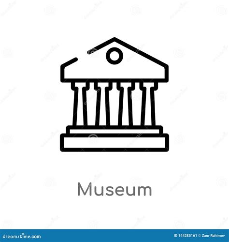 Outline Museum Vector Icon Isolated Black Simple Line Element Illustration From History Concept