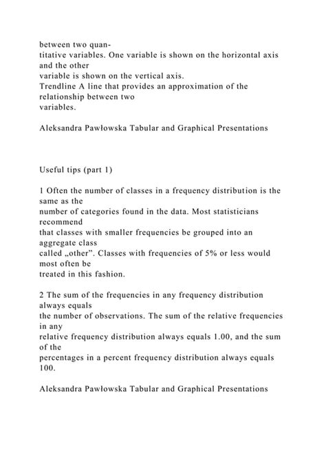 Tabular And Graphical PresentationsStatistics Exercises Docx