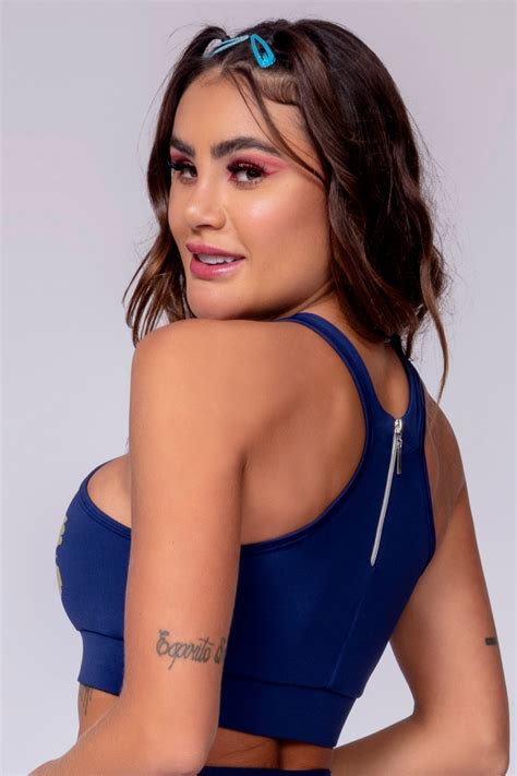 Hipkini Top Aesthetic Fitness Azul Ziper Nas Costas Hipkini