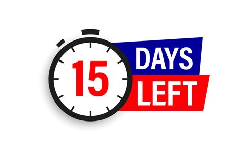 15 Days Left Countdown Badge Vector Illustration Isolated On White