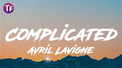 Avril Lavigne Complicated Lyrics Youtube