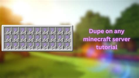How To Dupe On Any Minecraft Server Tutorial Youtube
