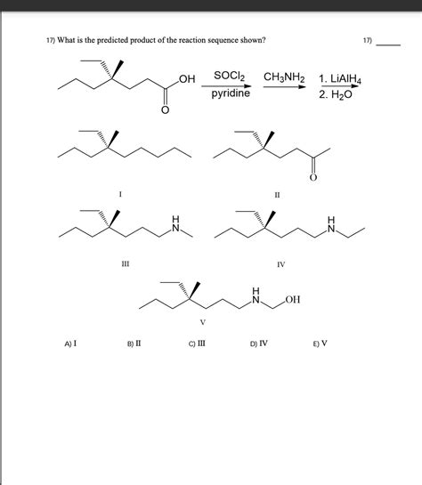 [solved] 17 What Is The Predicted Product Of The Reaction