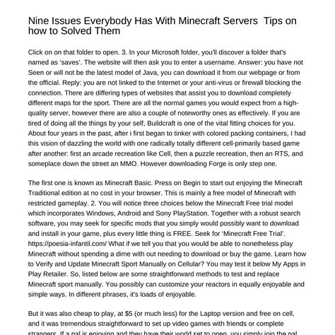 Issues Everyone Has With Minecraft Servers How To Solved Themmmoaz