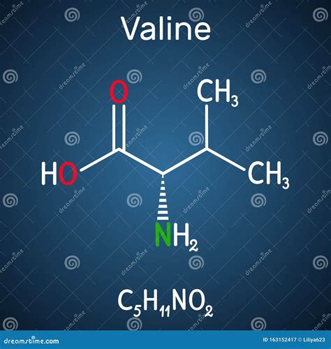 Valine Val Molecule Is Î± Amino Acid It Is Used In The Biosynthesis