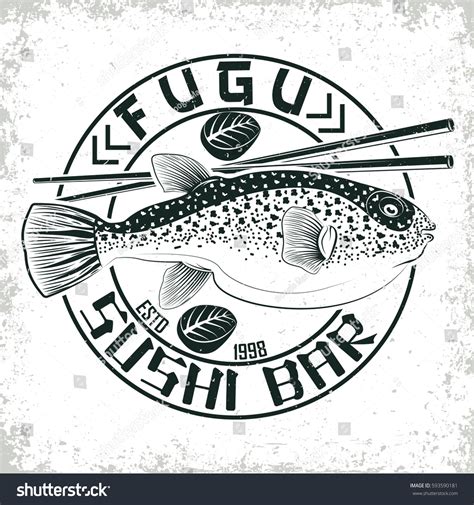 Vintage Sushi Bar Logo Design Grange Stock Vector Royalty Free