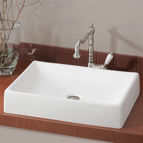 Shop Cheviot Quattro White Vessel Rectangular Bathroom Sink At