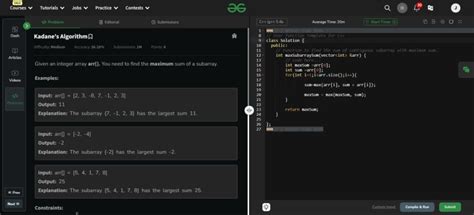 Jatin Gupta On Linkedin Keepcoding Problemsolving Geeksforgeekschallenge Kadanealgorithm