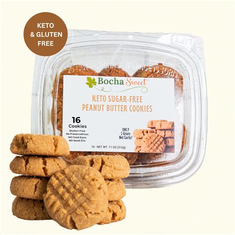 16 Keto Peanut Butter Cookies Gluten Free 11 Oz Bochasweet
