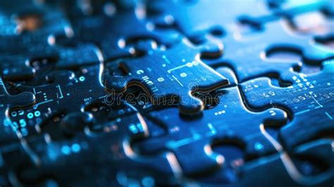 Close Up Of Circuit Board Puzzle Pieces Integration Stock Illustration