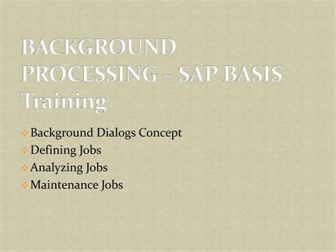 Sap Basis Online Training PPTX Operating Systems Computer Software And Applications