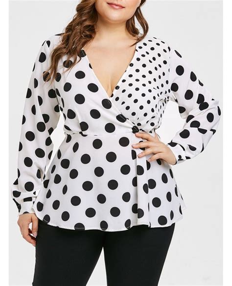 Plus Size Polka Dot Blouse