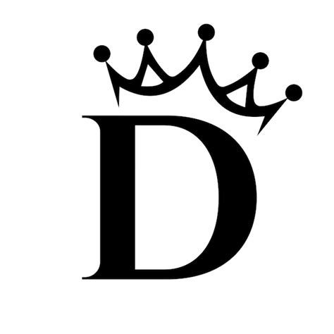 Letra D Logo Da Coroa Para A Rainha Signo Beleza Estrela De Moda