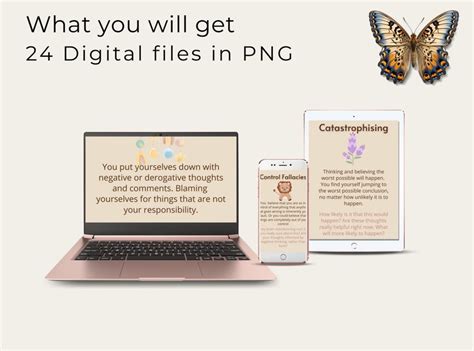 Cognitive Distortions Examples Boho Styled Digital Flashcard